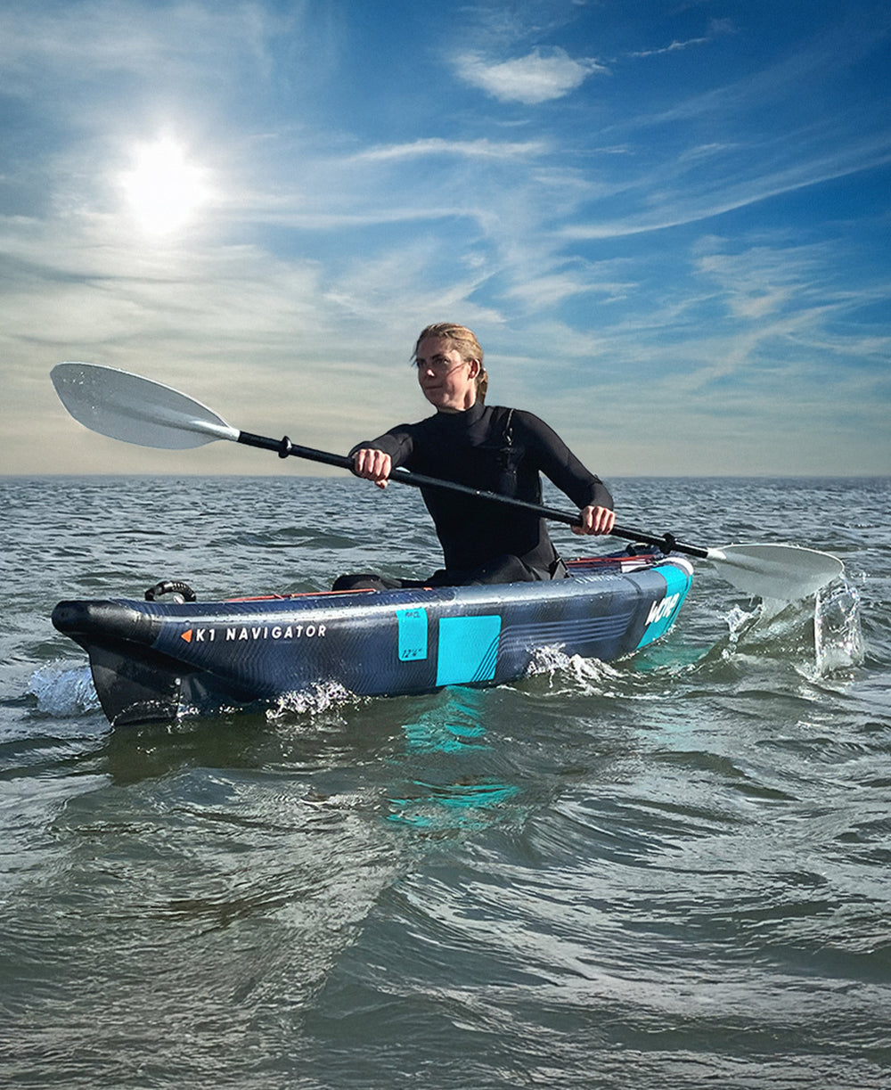 Navigator 2-Seater Dropstich Inflatable Kayak | 1-2 Person Kayak Navy ...